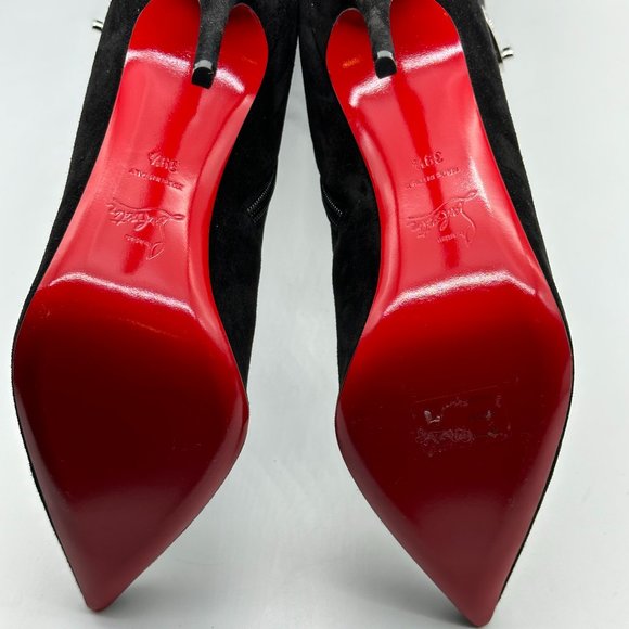 Christian Louboutin | Shoes | Christian Louboutin Lock Kate Botta 0 Suede Knee High Tall Boots ...